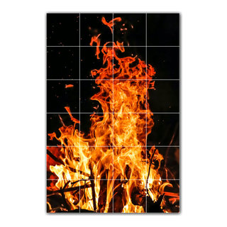 Fire Ceramic Tile Wall Mural HZ500602, 32" Wide x 48" High ...