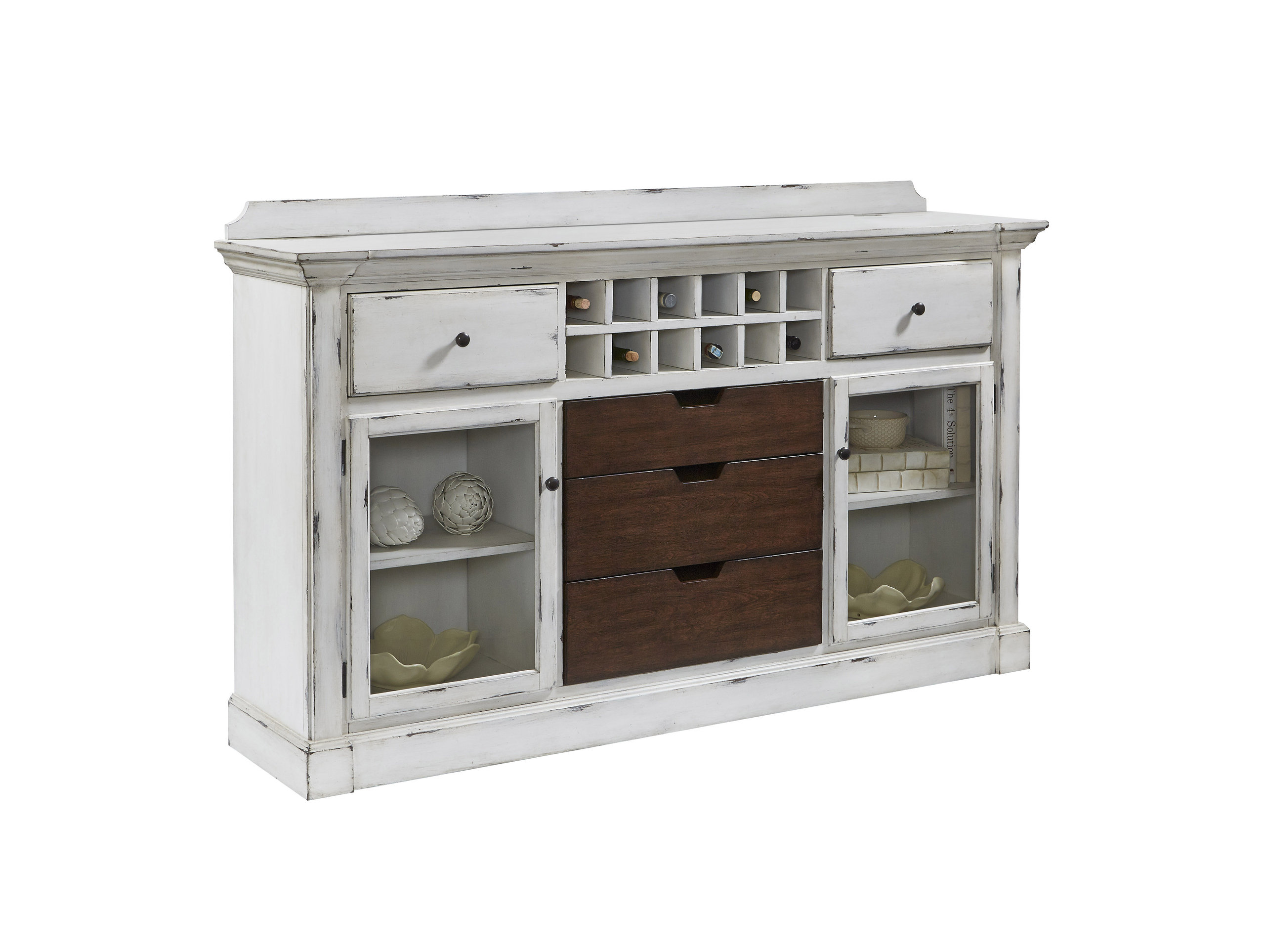 Distressed Sideboard With Storage and USB, White by Pulaski Furniture ...