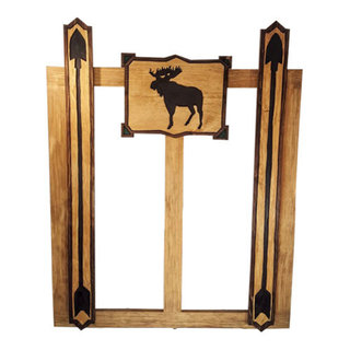 Screen Door Kit Hand Carved Wood, Silhouette Arrow and Deer, Red, 32 ...