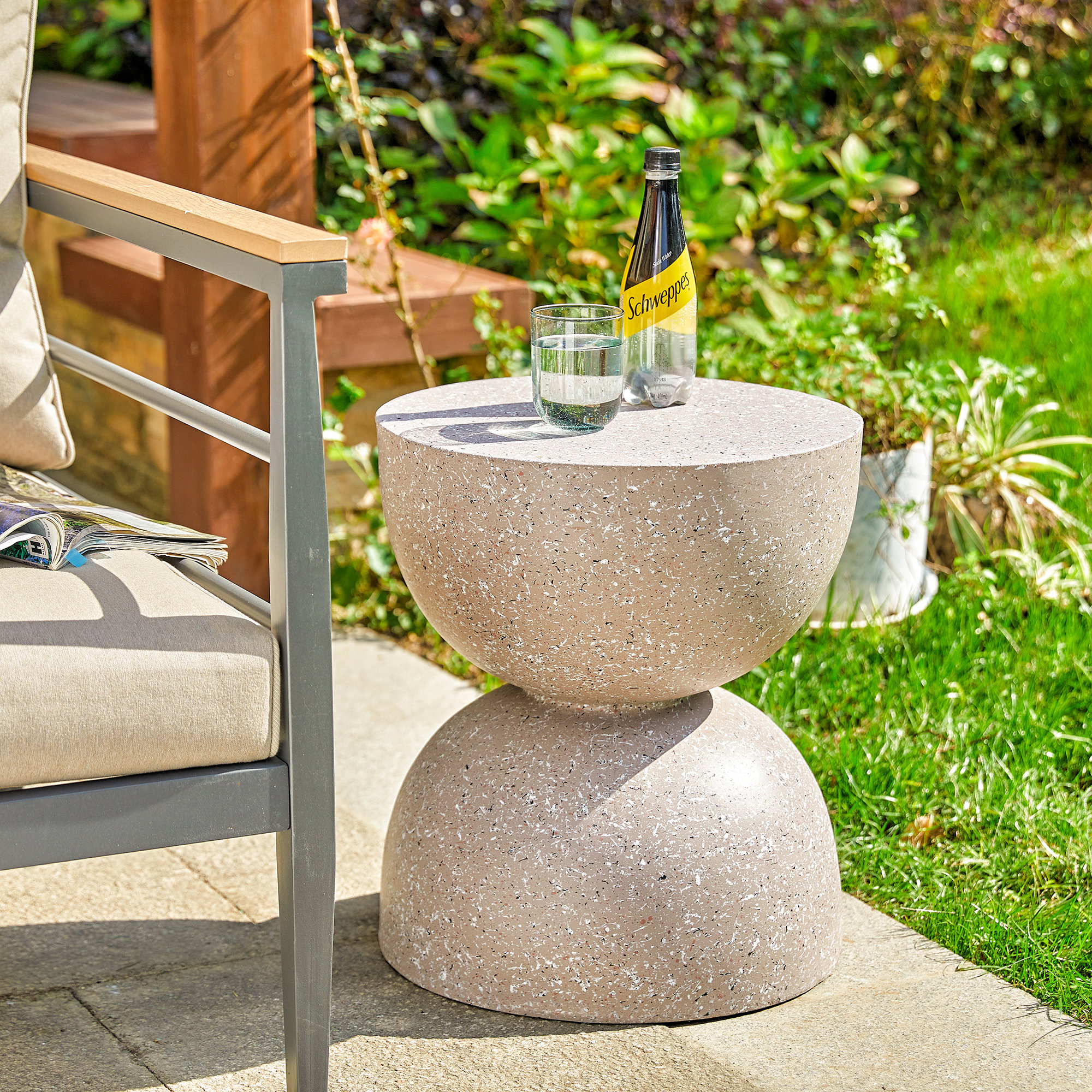 17.75'' Multi-Functional Mgo Sand Terrazzo Garden Stool - Contemporary ...