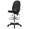 Black Multifunction Ergonomic Drafting Chair with Adjustable Foot Ring, 19.25"Wx21.5"Dx45.25"x49 ...