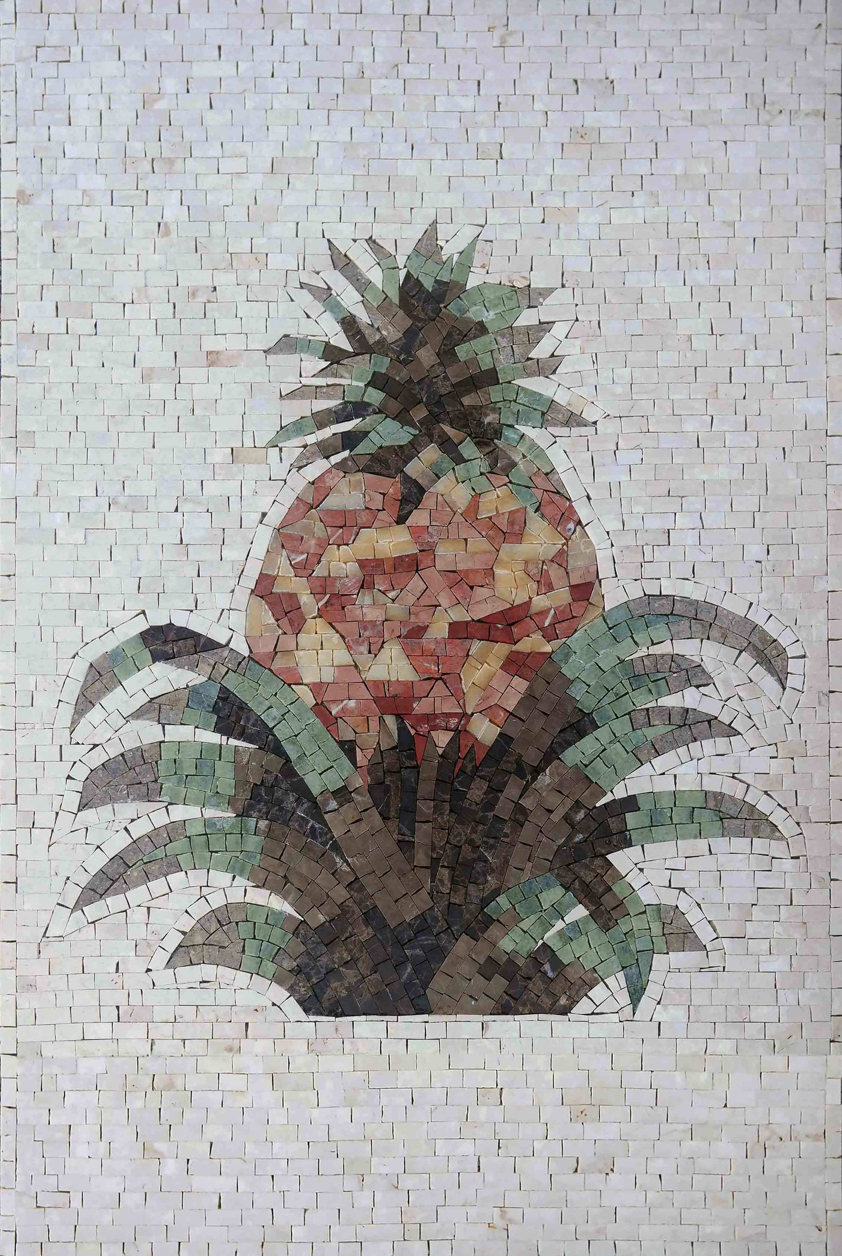 Pineapple Mosaic - Handcrafted Art, 31" x 46" - Tropical - Tile Murals ...