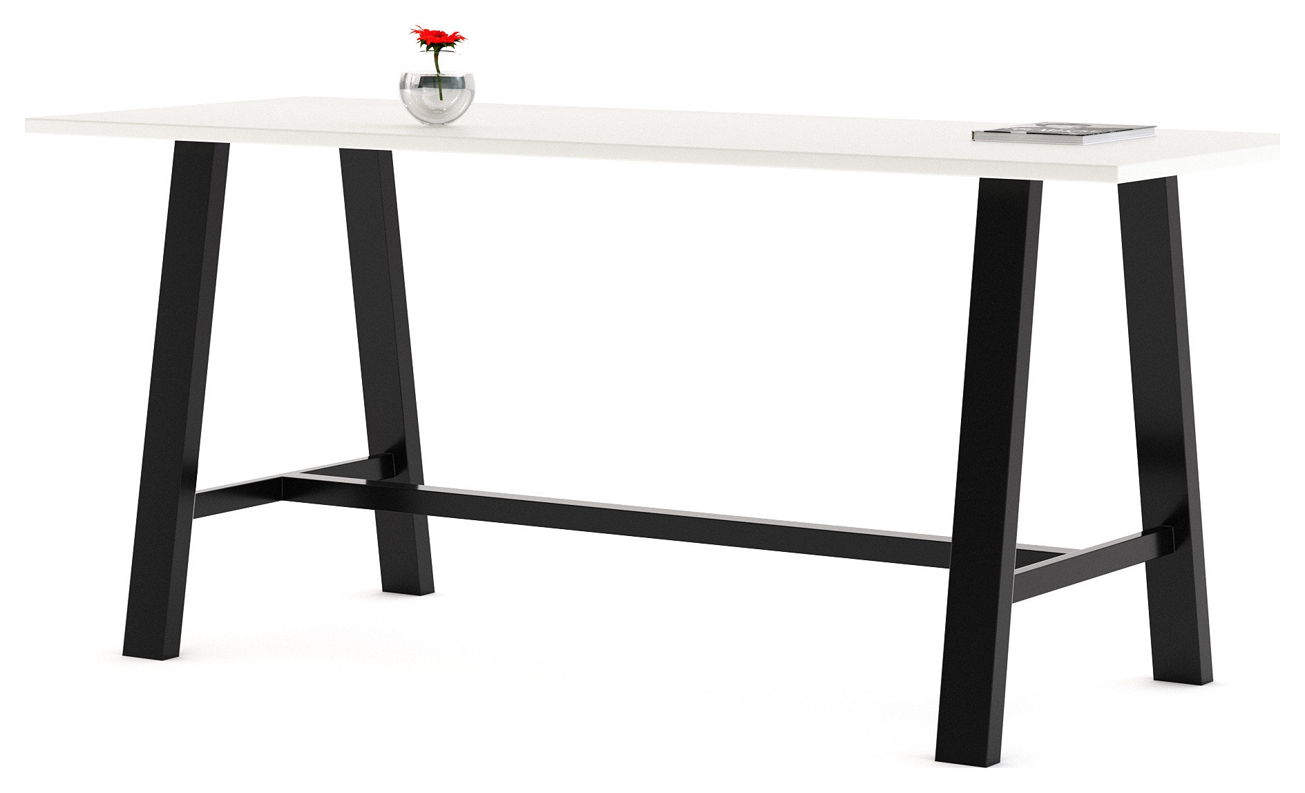 KFI Midtown 3 x 7 FT Conference Table - Designer White - Bistro Height ...