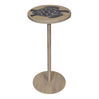 Cottage and Morning Jewel Round DRink Table With Turtle - Beach Style ...