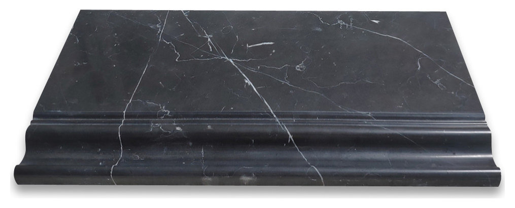 Nero Marquina Black Marble Skirting Baseboard Trim Molding Polished, 1 ...