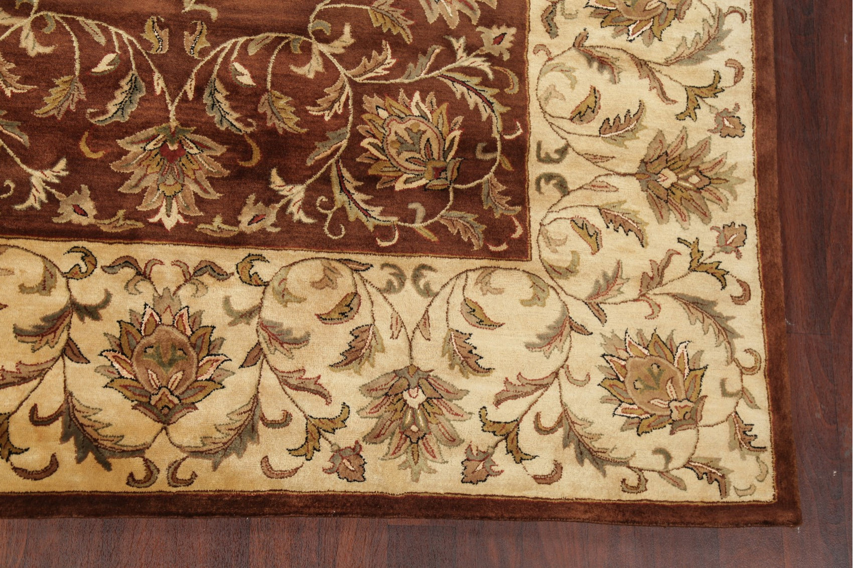 Indian French Toile Carpet Bordered Oriental Hand-Tufted Area Rug ...