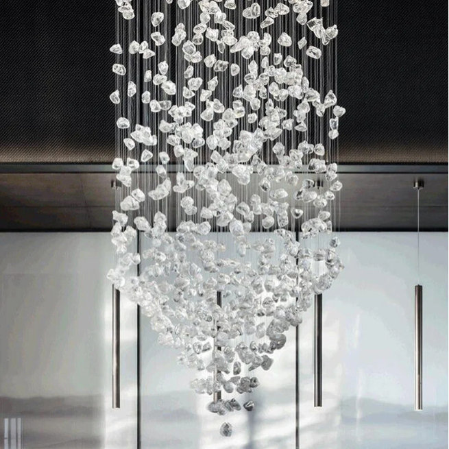 Rainfall Glass Gem Chandelier - Contemporary - Chandeliers - by Akari ...