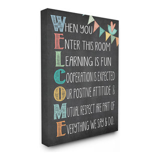 Welcome Acrostic Rainbow Chalk Canvas, 16"x1.5"x20", 24"x1.5"x30 ...