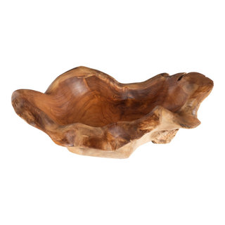 Carving Bowl, Natural, 20x16x5"h - Rustic - Decorative Bowls - by ...