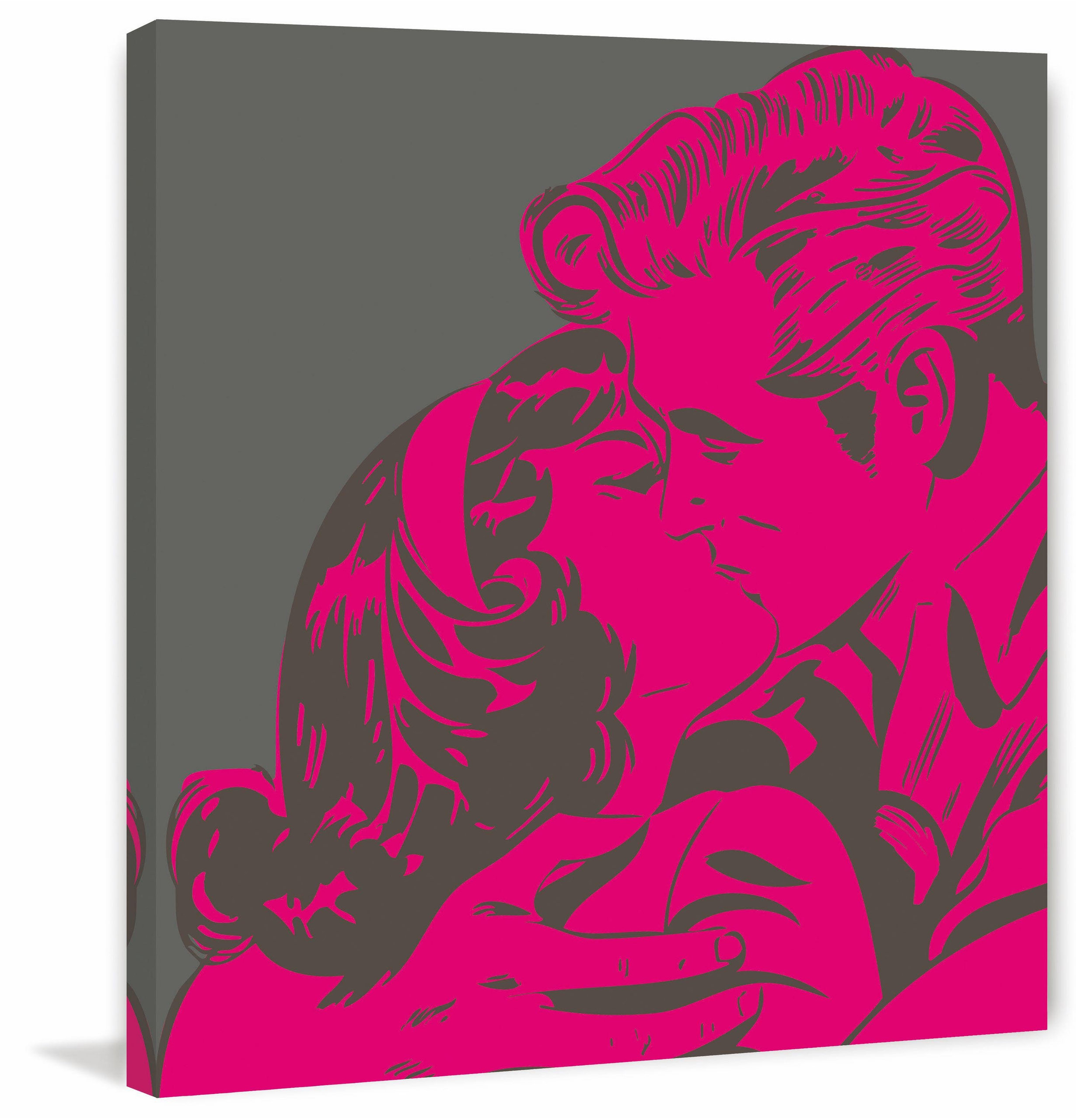 "Kiss" Print on Canvas, 24"x 24" - Contemporary - Prints And Posters ...
