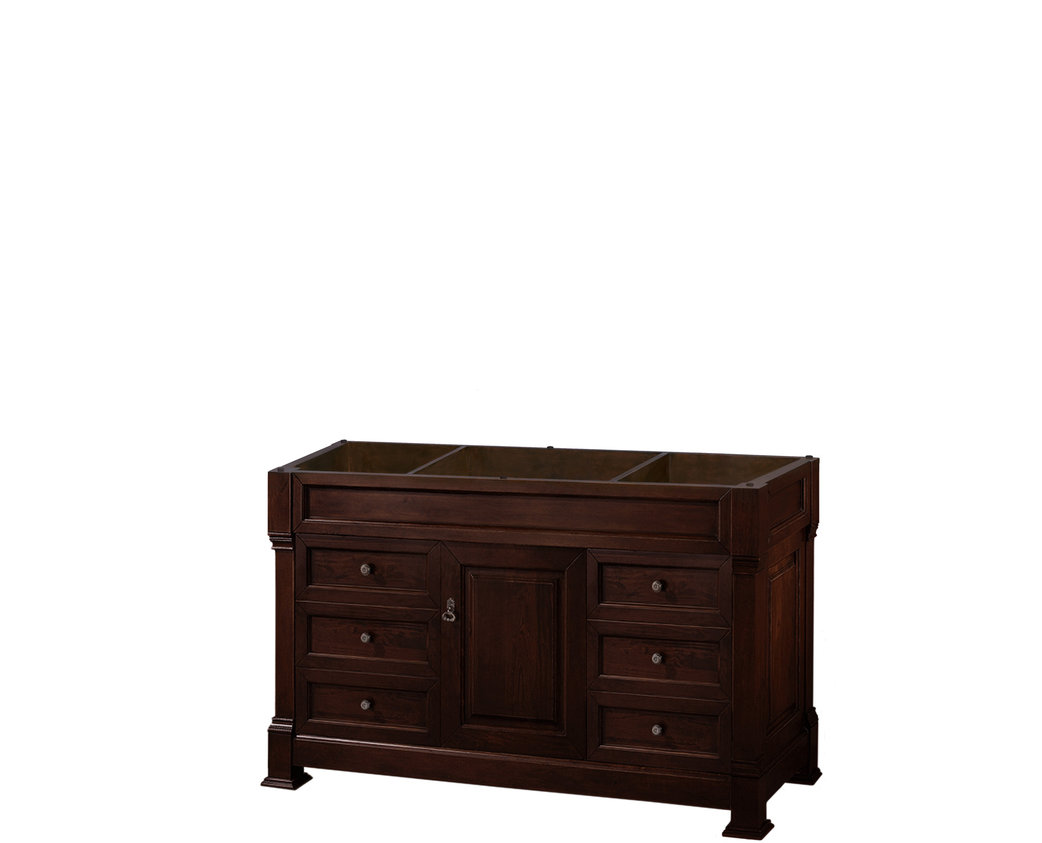 55 Inch Single Bathroom Vanity in Dark Cherry - Traditional - Bathroom ...