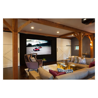 Barn Addition - Farmhouse - Home Theater - New York - by Dubinett ...
