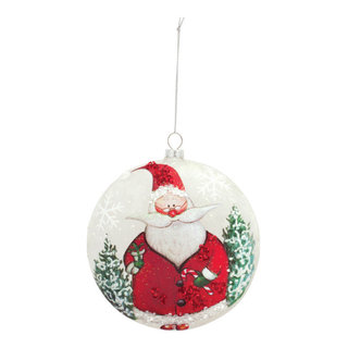 Santa Disc Ornament, 6-Piece Set - Traditional - Christmas Ornaments ...