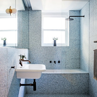75 Beautiful Blue Tile Terrazzo Floor Bathroom Pictures & Ideas | Houzz