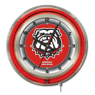 Georgia "Bulldog" 19" Neon Clock - Contemporary - Wall Clocks - by ...