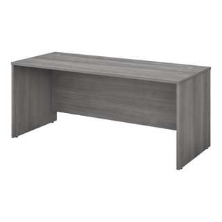 Studio C Office Desk in Platinum Gray - Engineered Wood - Transitional ...