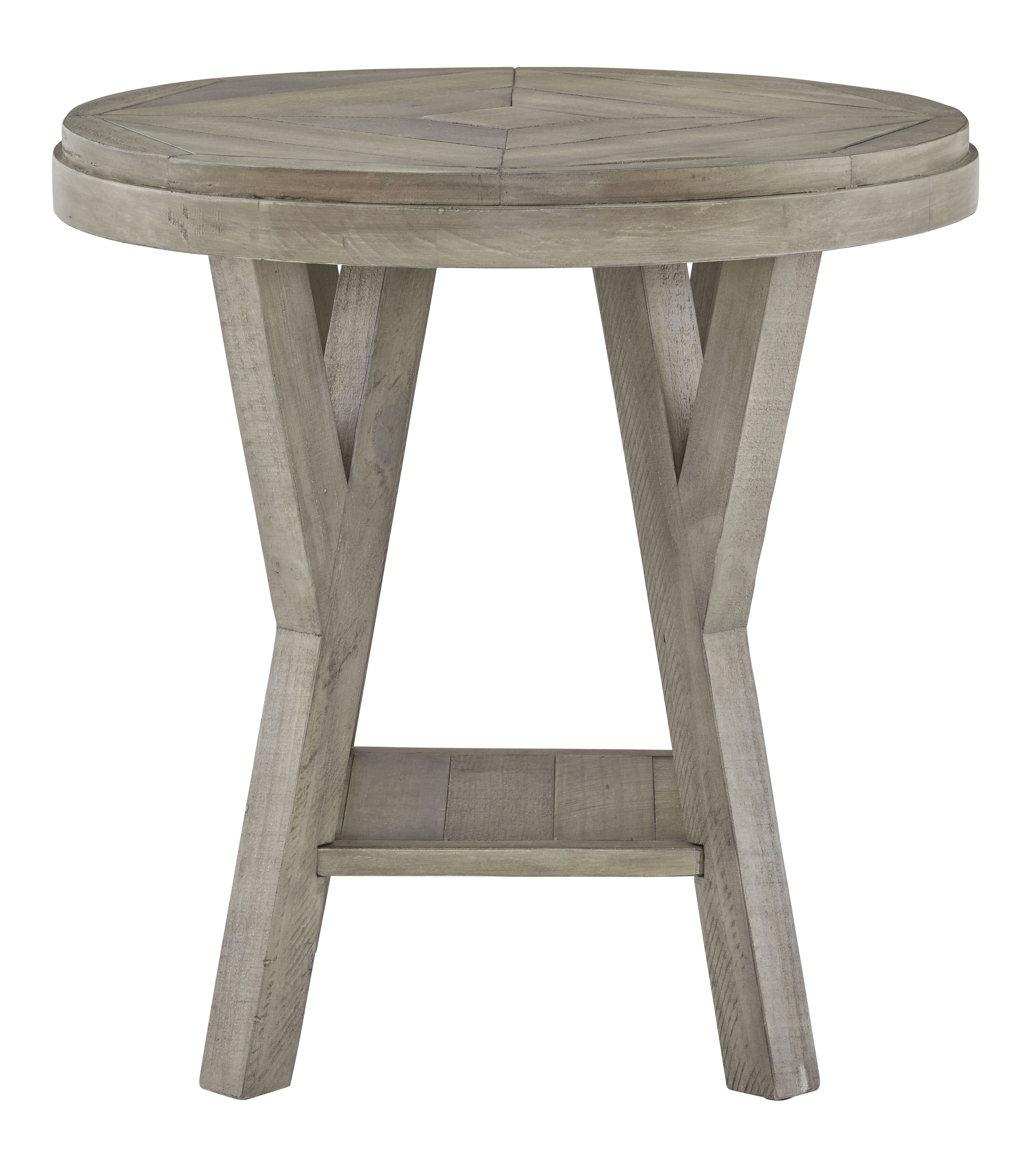 Market Street Round End Table, Boardwalk Gray - Farmhouse - Side Tables ...