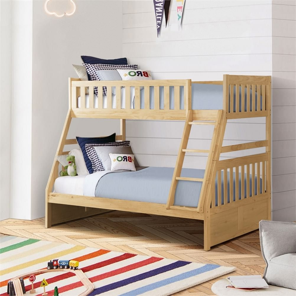 Lexicon Contemporary Wood and MDF Board Twin/Full Bunk Bed in Natural ...