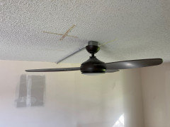 hiding ceiling fan junction box and conduit on concrete ceiling