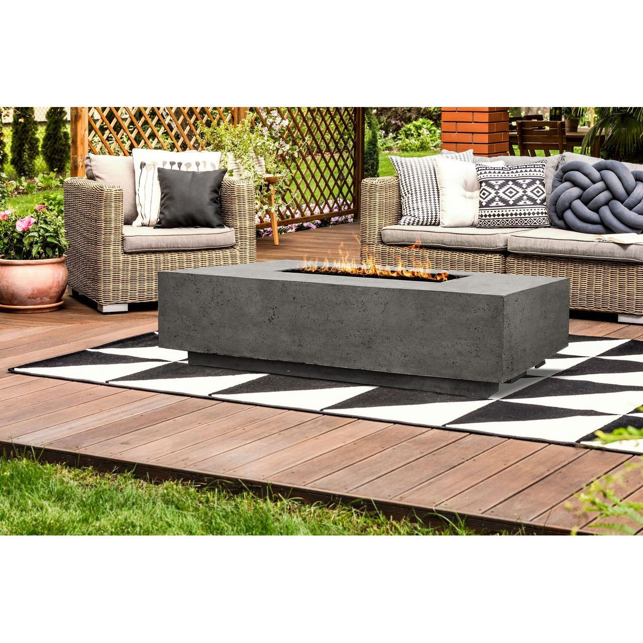 Prism Hardscapes Tavola 8 Fire Table in Cafe - NG - Rustic - Fire Pits ...