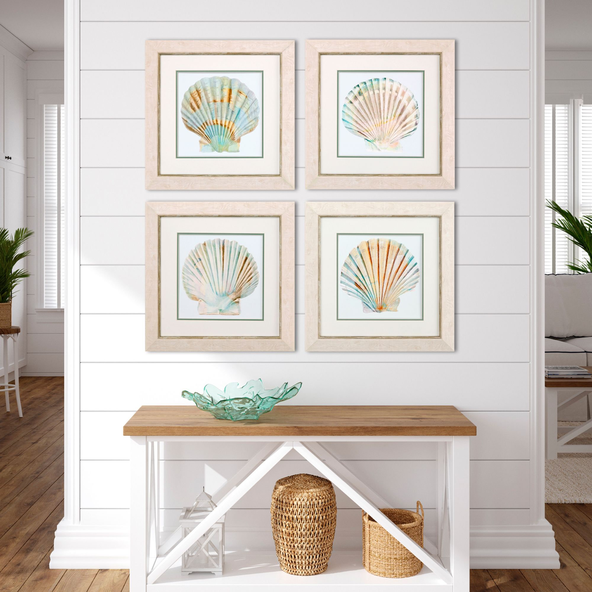 Sea Shape Artwork, 4-Piece Set - Beach Style - Prints And Posters - by ...