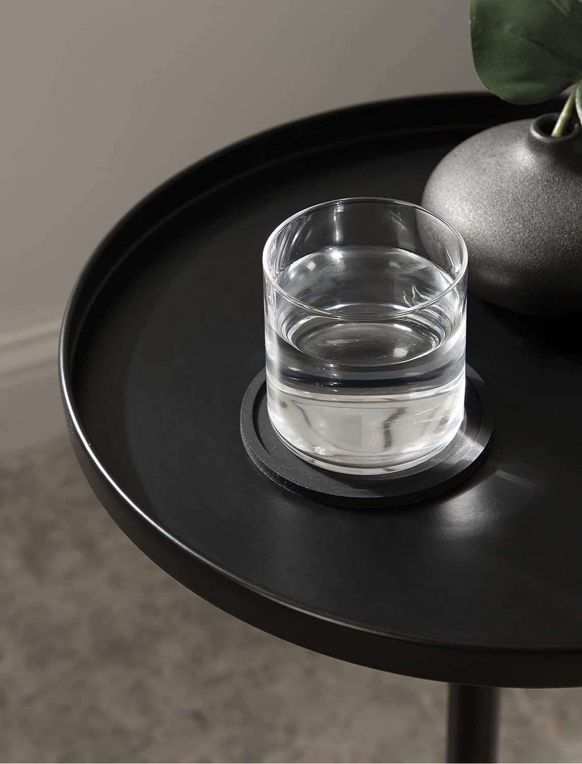 Elegant Modern End Table, Pedestal Like Base With Round Top ...