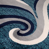 Summit (H32) Blue Swirl Abstract Area Rug, 22"x35" - Contemporary ...