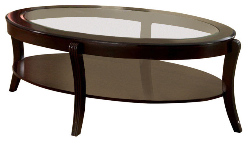Finley Contemporary Coffee Table In Espresso Finish - Transitional ...