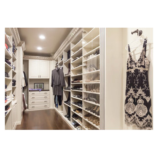 French Baroque White Stained Wood Walk In Closet - Midcentury - Closet ...