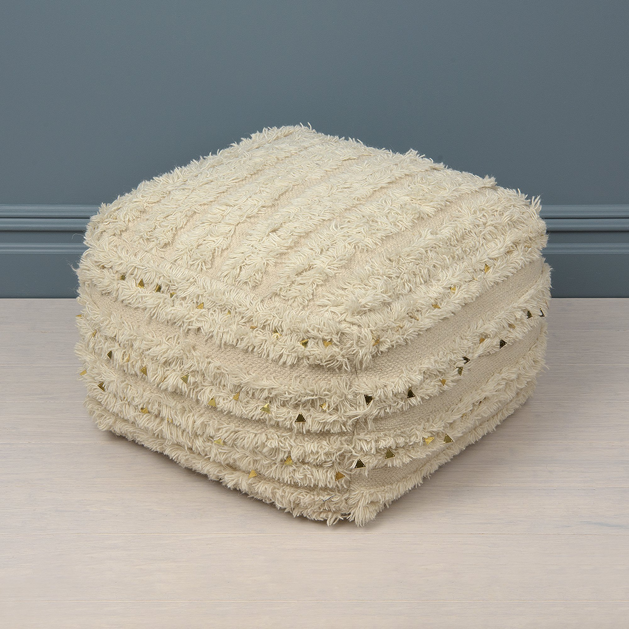 Shaggy Gold Sequin Pouf - Contemporary - Floor Pillows And Poufs - by Best Home Fashion | Houzz