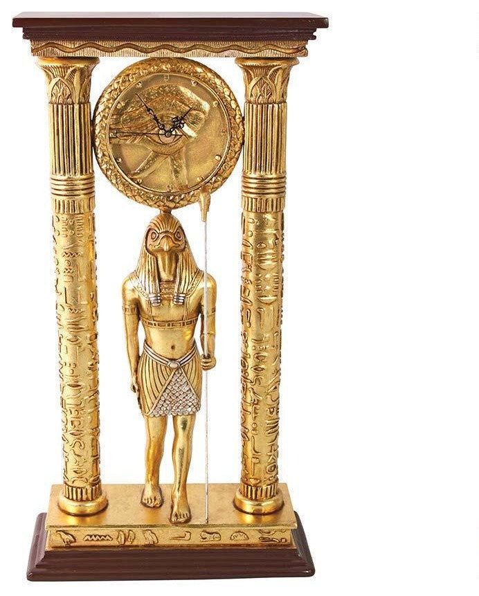 38" Hand-crafted Classic Egyptian Collectible God Horus Clock Statue ...
