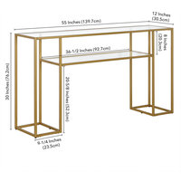 Modern Console Table, Geometric Design With Golden Finished Frame ...