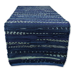 Dii Multi Nautical Blue Chindi Rag Table Runner, 14x72" - Farmhouse ...