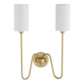 Charlotte Transitional Wall Mount, Aged Brass - Transitional - Wall ...