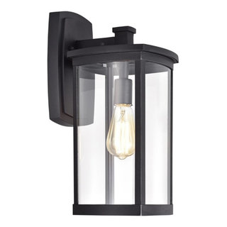 CHLOE Quill Transitional 1 Light Textured Black Outdoor Wall Sconce 11 ...