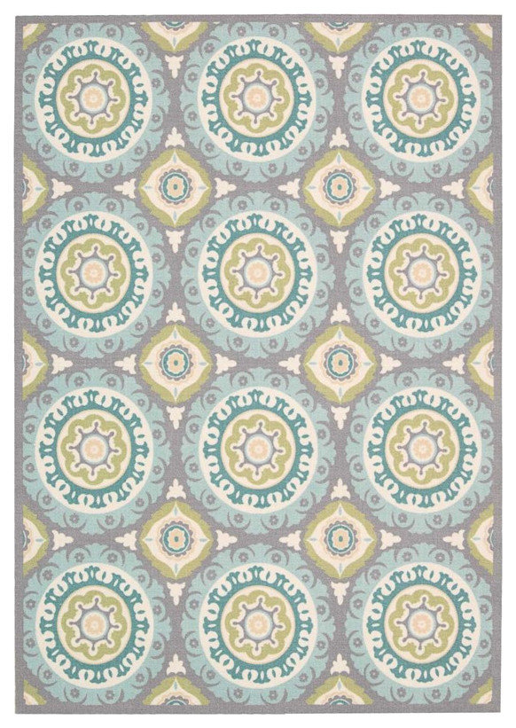 Waverly Sun & Shade "Solar Flair" Jade Indoor/Outdoor Area Rug by ...
