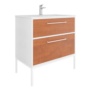 Chelsea Bathroom Vanity and Sink, 32" Autumn and Legs - Contemporary ...
