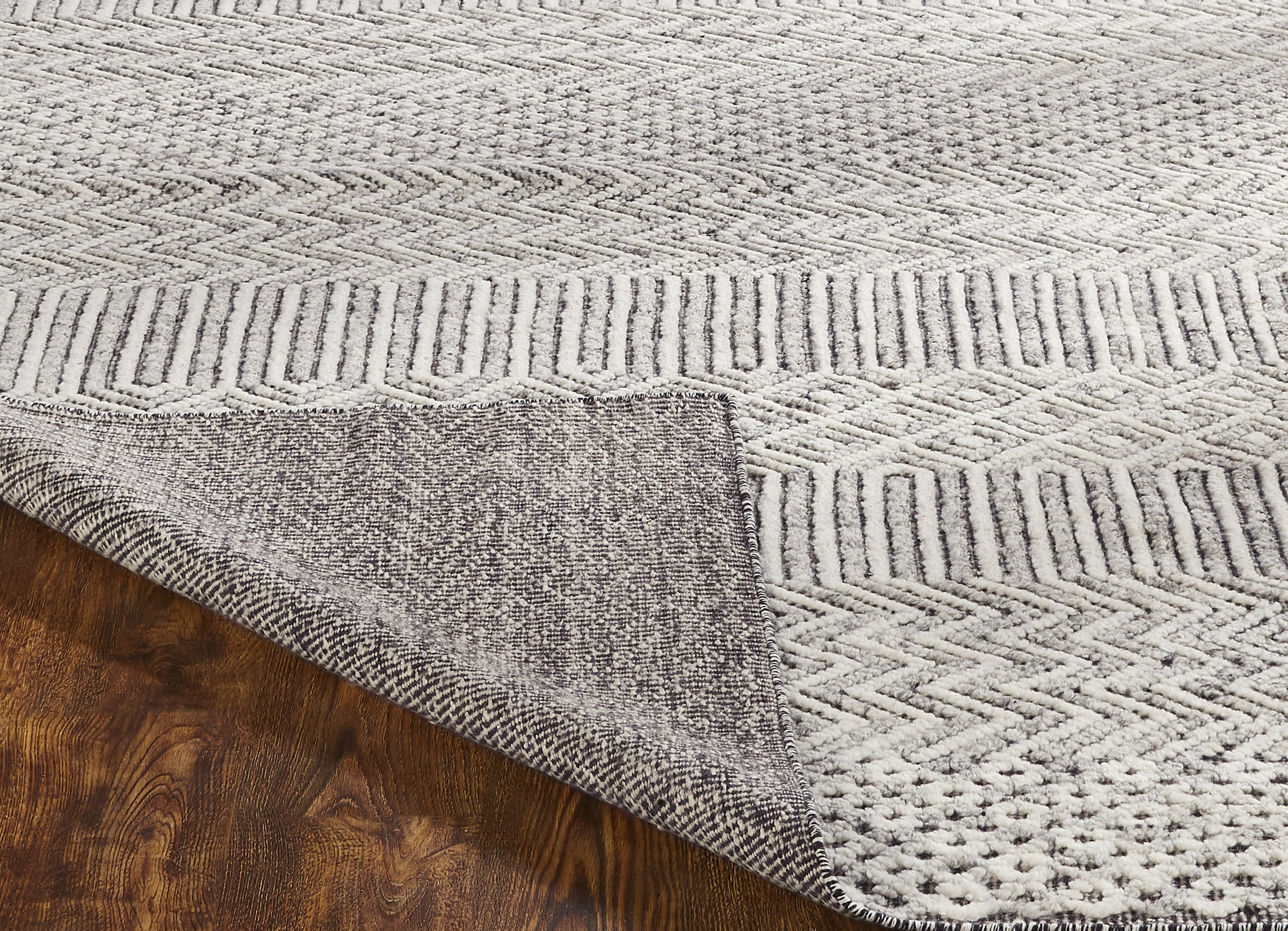 Ivory Contemporary Geometric Transitional High-Low Area Rug ...