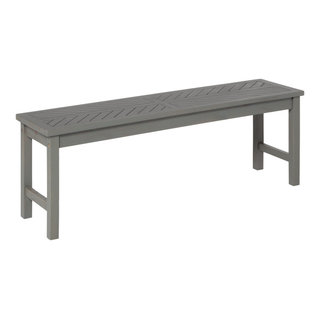Vincent 53" Patio Dining Bench, Gray Wash - Outdoor Benches - by PARMA ...