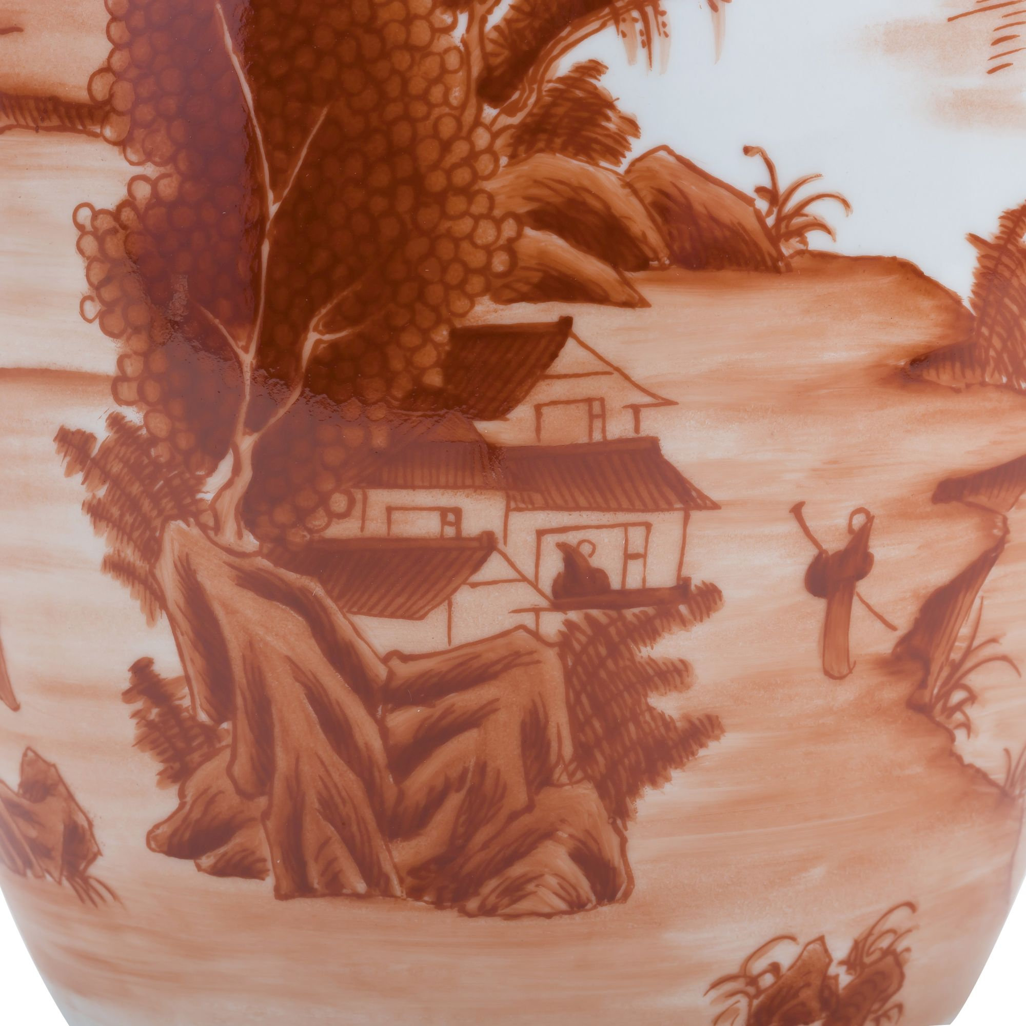 Legend of Asia Orange Landscape Fish Tail Vase 1185C - Asian - Vases ...