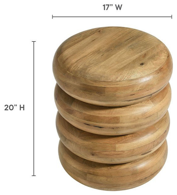 Ellery Round Stacked Wood Side Table - Traditional - Dining Tables - by ...