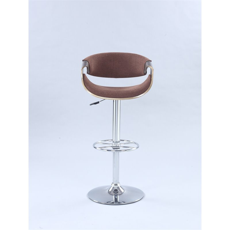 Chintaly Imports Bent Wood Saddle Seat Pneumatic-Adjustable Stool in ...