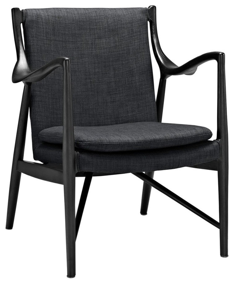 Modern Black Gray Makeshift Upholstered Lounge Chair, 28.5"Lx29"Wx33.5 ...