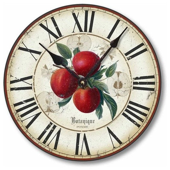 Vintage-Style 12 Inch Apple Clock - Traditional - Wall Clocks - by ...