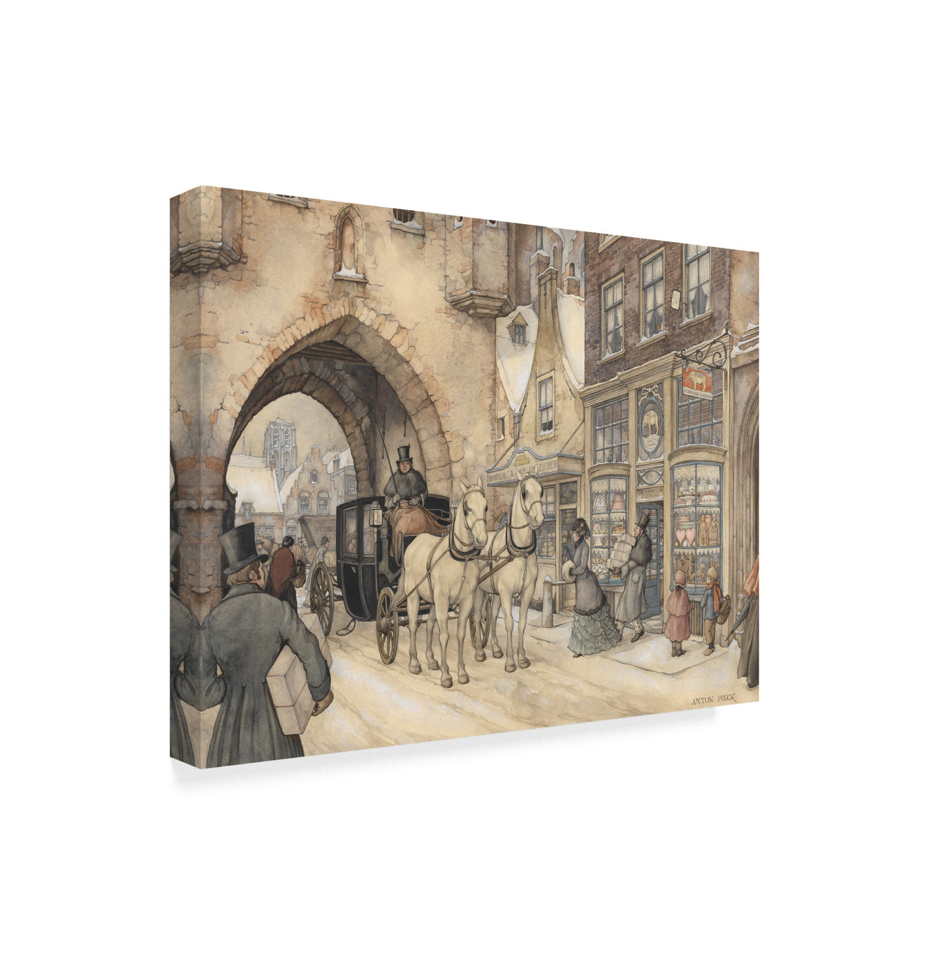Anton Pieck 'Coming Through The Arch' Canvas Art, 35"x47" - Traditional ...