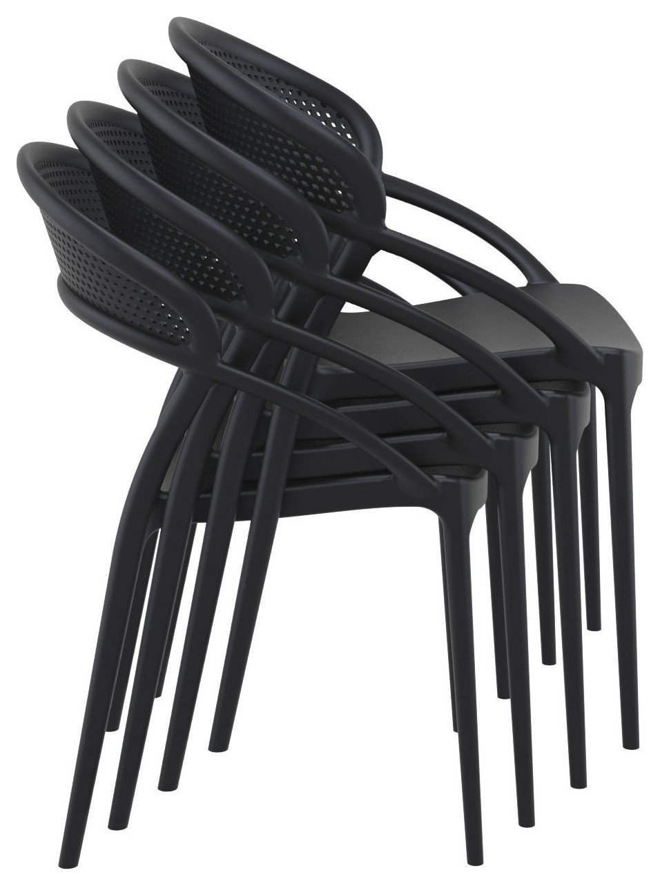 Compamia Sunset Dining Chair Black, Set of 2 - Transitional - Outdoor ...