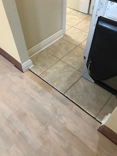 new hardwood matching old tile