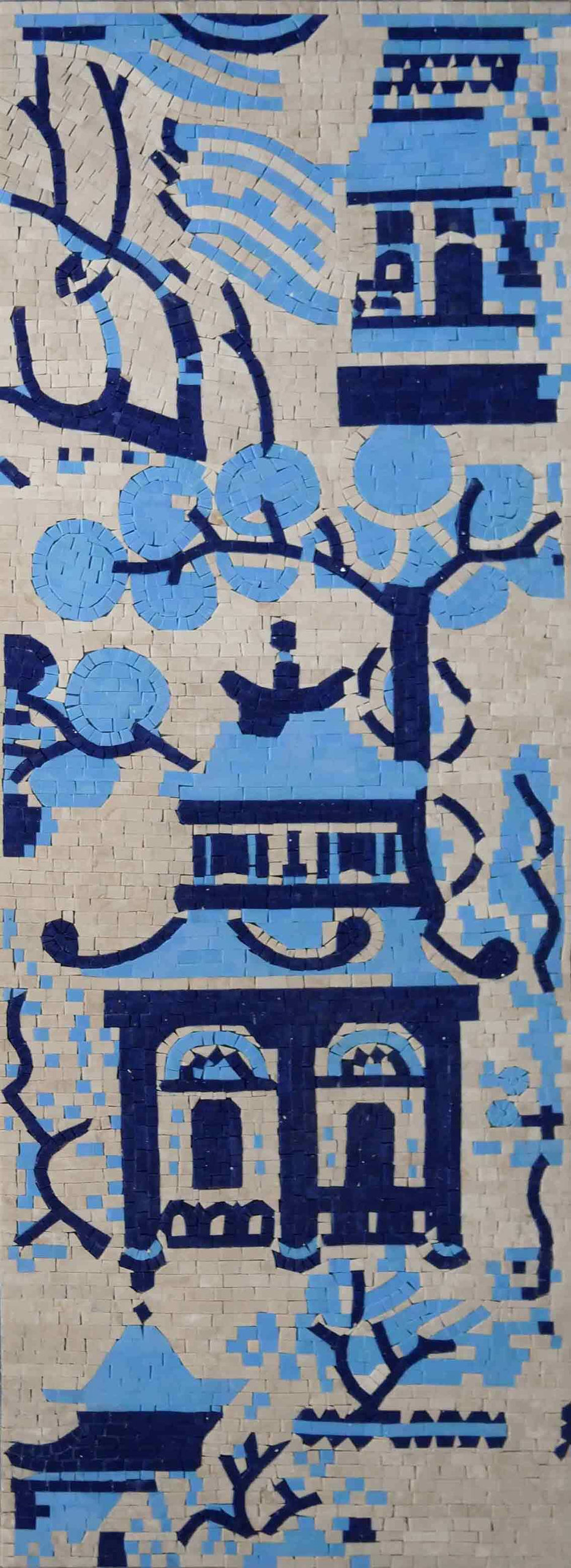 Mosaic Art - Chinese Temple, 40" x 110" - Asian - Tile Murals - by ...