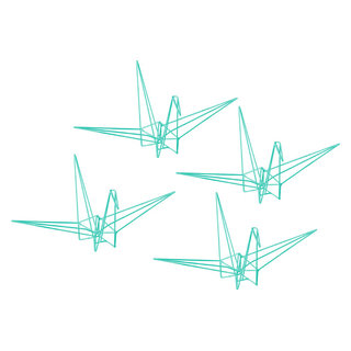 Metal Origami Cranes, Set of 4, Small - Contemporary - Decorative ...