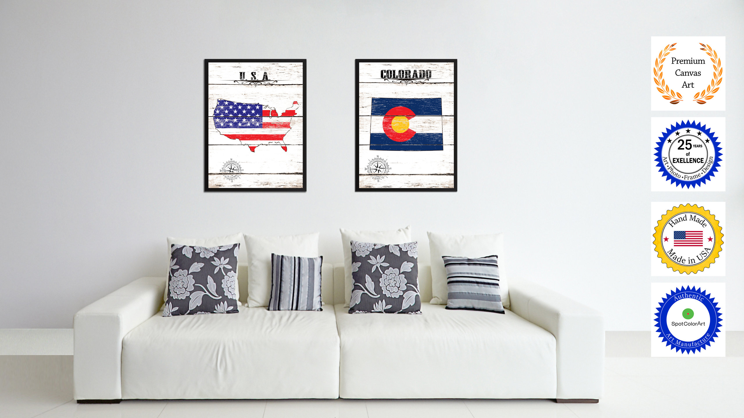 Colorado State Flag Canvas, 28"x37", 13"x17" - Beach Style - Prints And ...